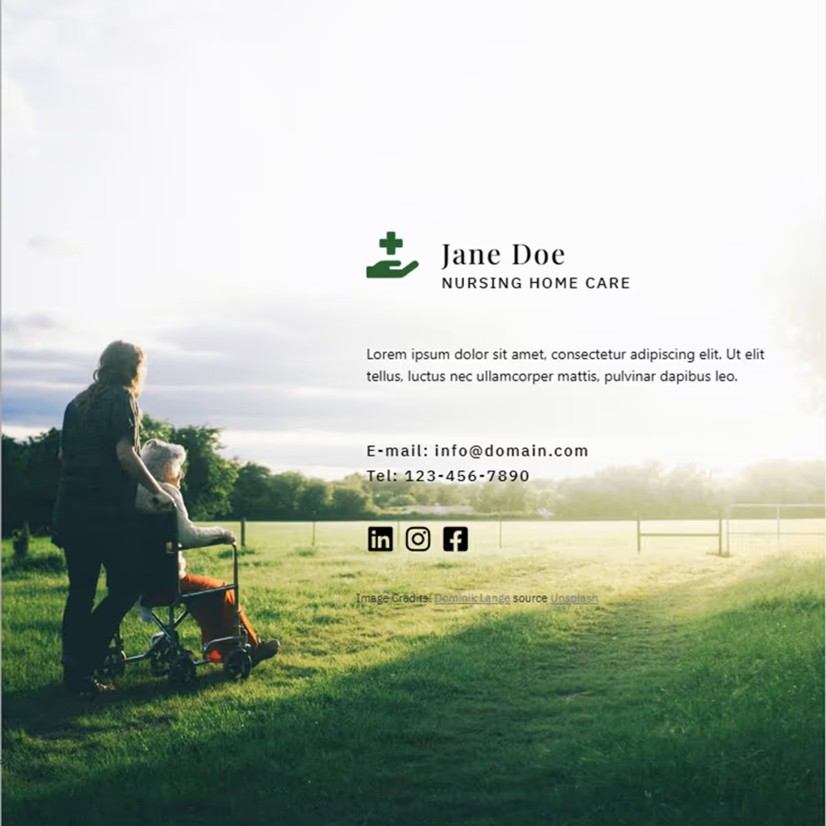 Nursing Home Care Professional Profile - QuickStart Webpages